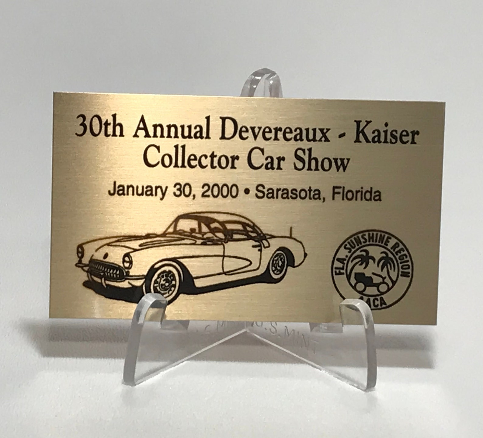 Vintage Classic Car Show Dashboard Plaque Collector Car Show Devereaux ...