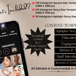 Plastic Surgery Instagram Templates: Social Media Bundle (488 Designs ...
