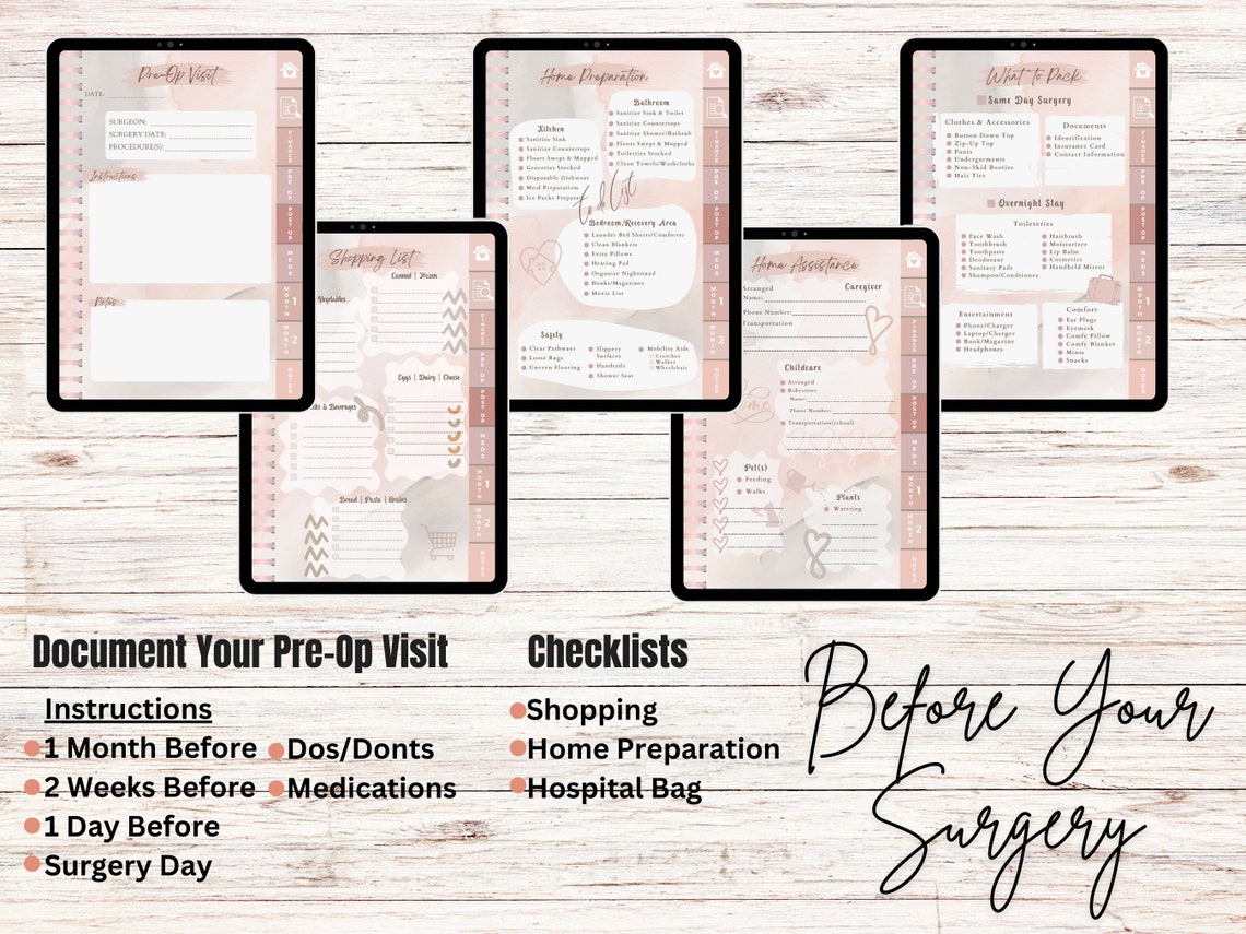 Plastic Surgery Planner Cosmetic Surgery Journal Surgical Checklist ...