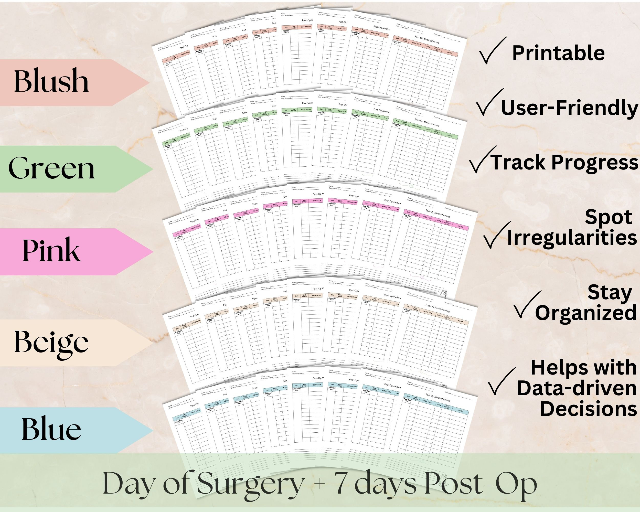 Printable Post-op Medication Tracker: Surgical Medication Log (digital ...