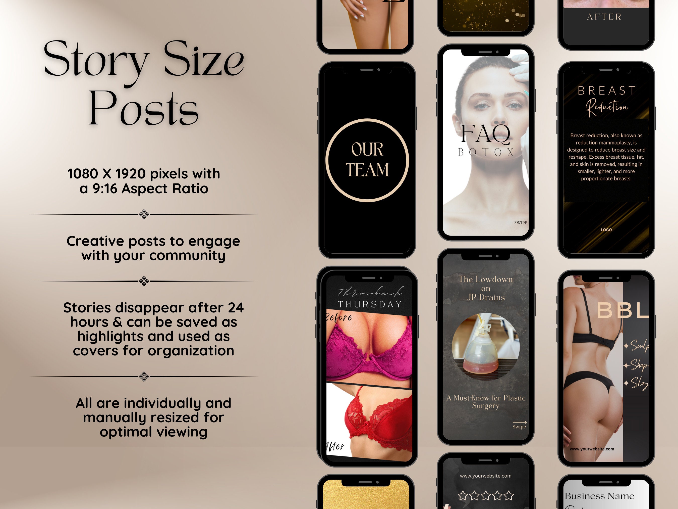 Plastic Surgery Instagram Templates: Social Media Bundle (488 Designs ...