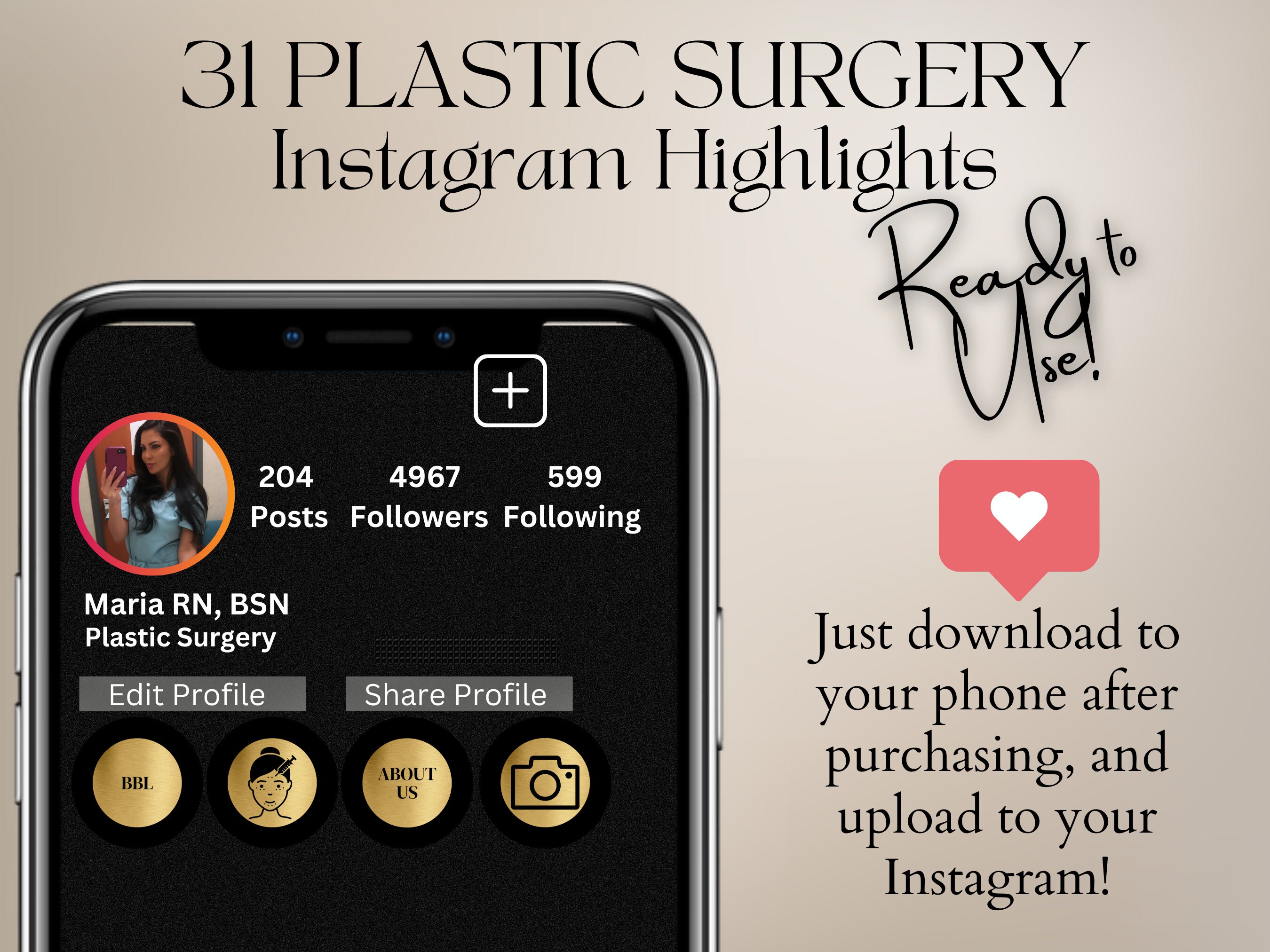 Plastic Surgery Instagram Story Highlight Covers: Instant Digital ...