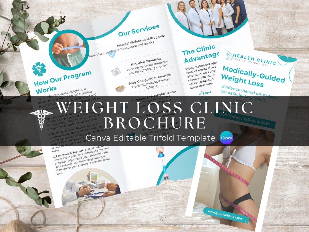 Canva Editable Medical Weight Loss Clinic Brochure: Trifold Template ...