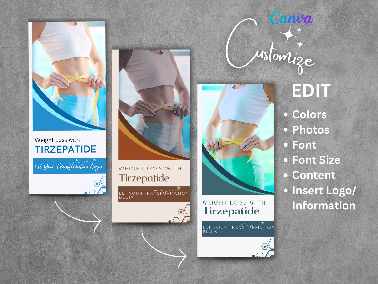 Tirzepatide Weight Loss Trifold Brochure | Patient Education, Editable ...