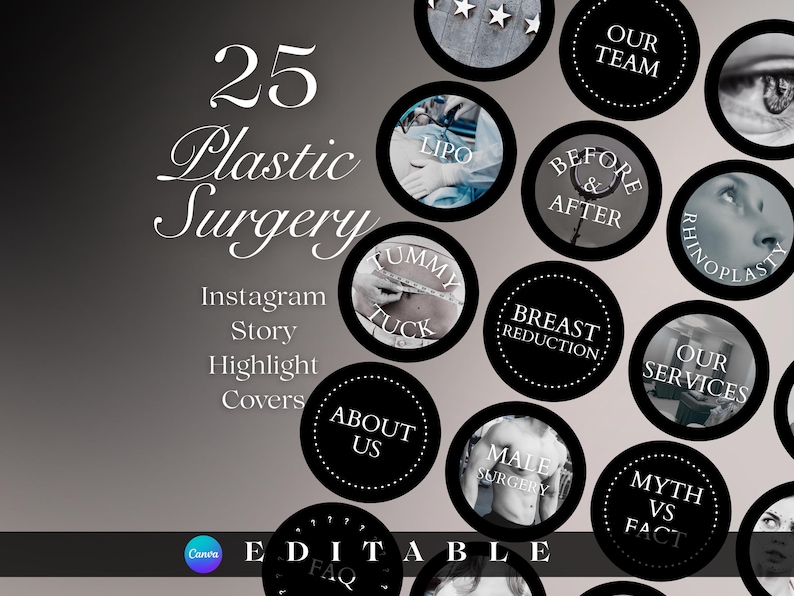 Plastic Surgery Instagram Highlight Covers: IG Story Canva Template ...