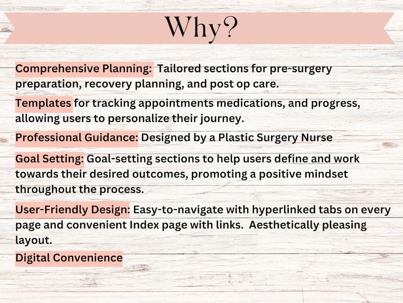 Plastic Surgery Planner| Cosmetic Surgery Journal| Surgical Checklist ...
