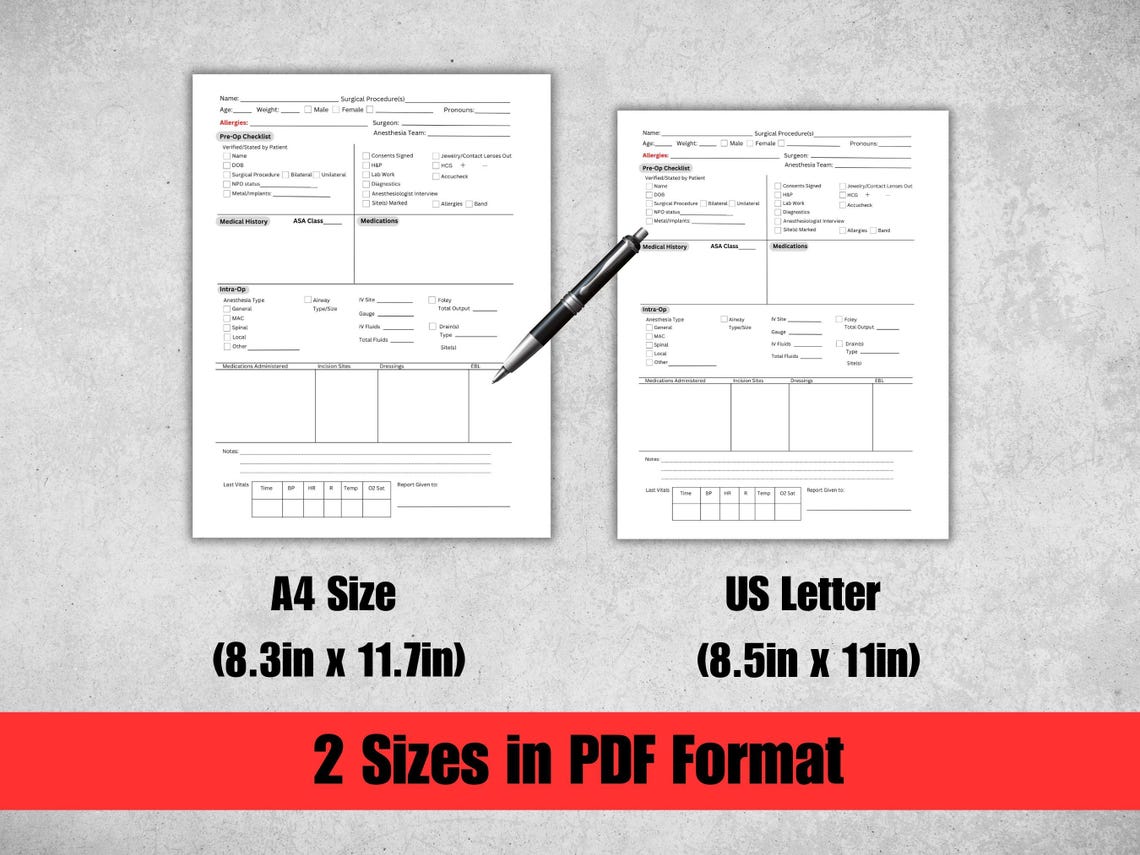 OR Nurse Report: Circulator Checklist, PACU Handoff (digital Download ...