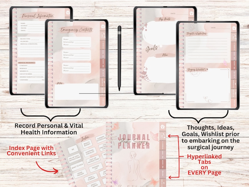 Plastic Surgery Planner| Cosmetic Surgery Journal| Surgical Checklist ...