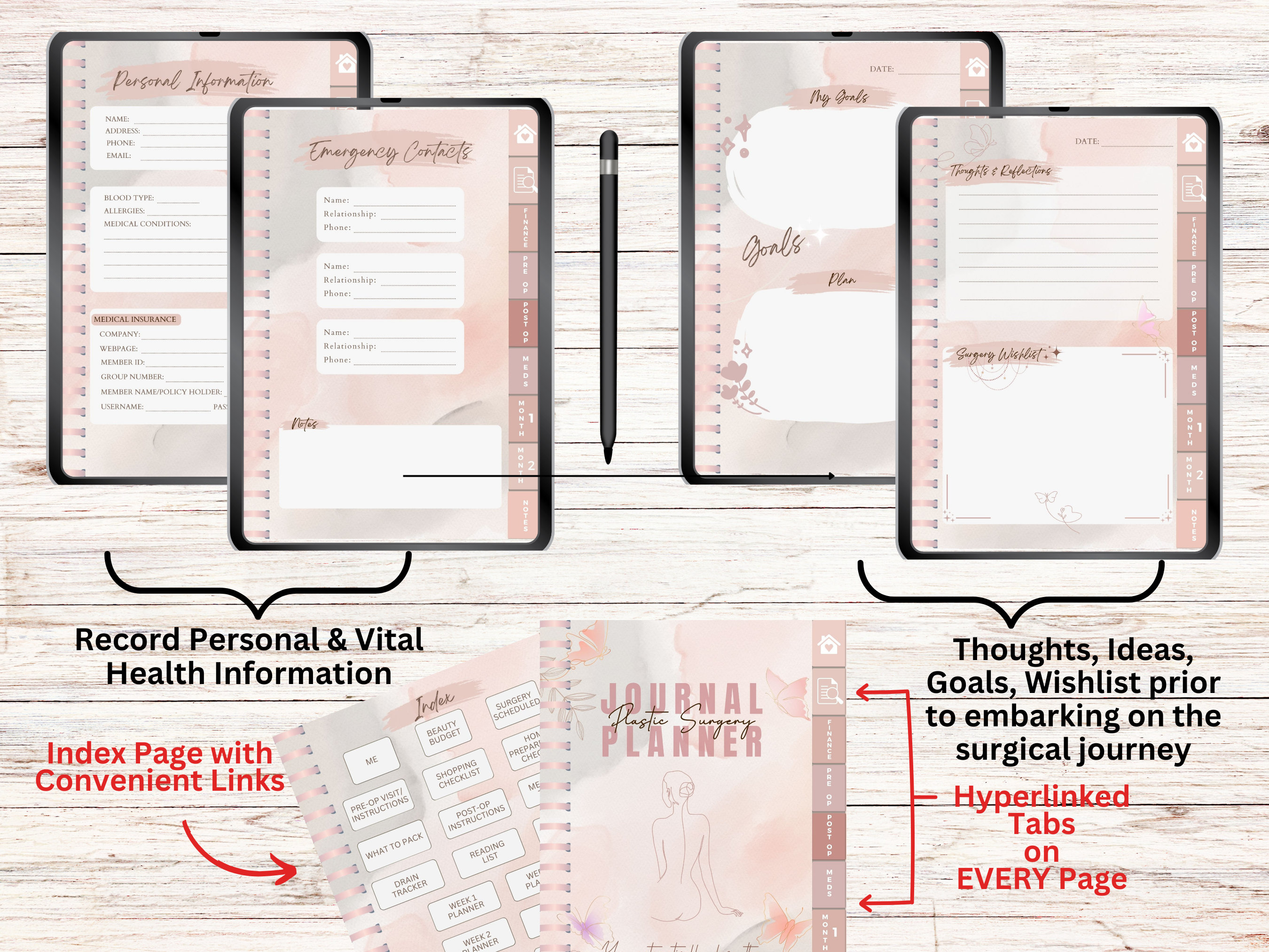 Plastic Surgery Planner Cosmetic Surgery Journal Surgical Checklist ...