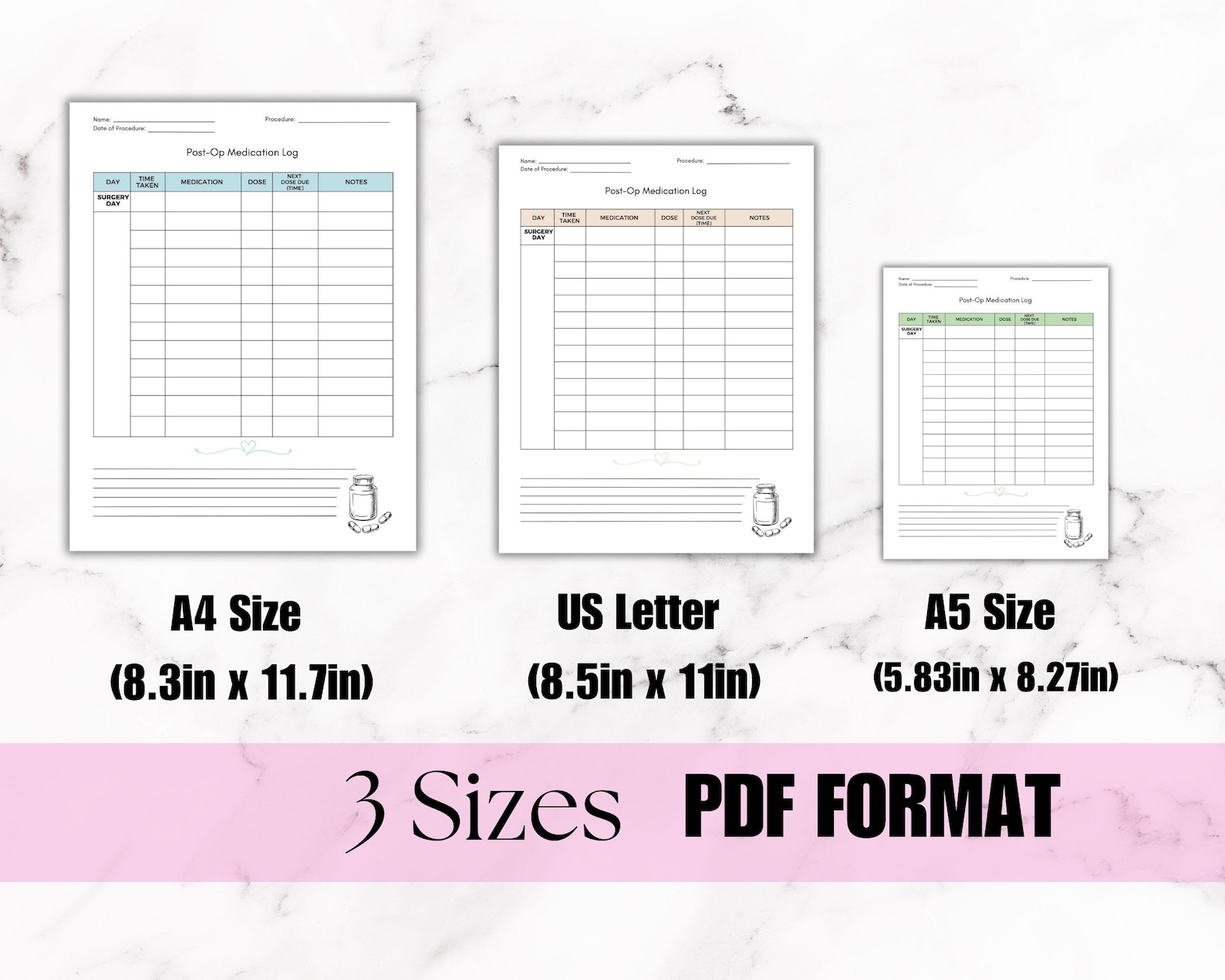 Printable Post-op Medication Tracker: Surgical Medication Log (digital ...