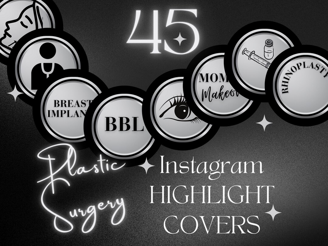 Plastic Surgery Instagram Highlight Covers Canva Template Cosmetic ...