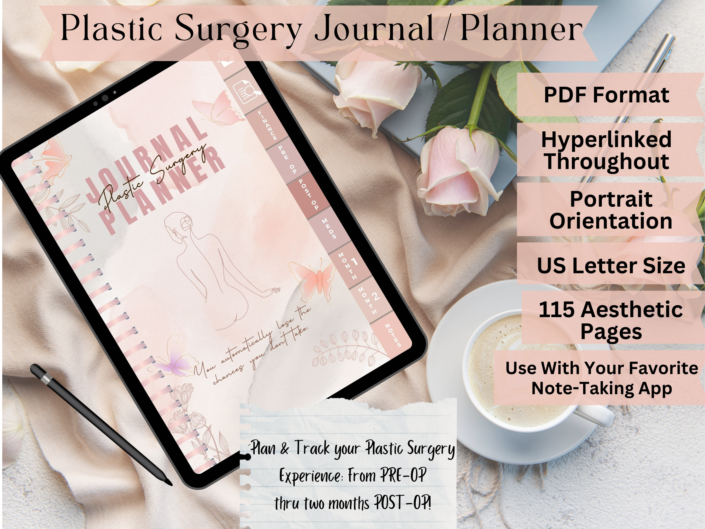 Plastic Surgery Planner Cosmetic Surgery Journal Surgical Checklist ...