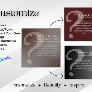 Breast Augmentation Instagram Templates: Plastic Surgeon Social Media ...