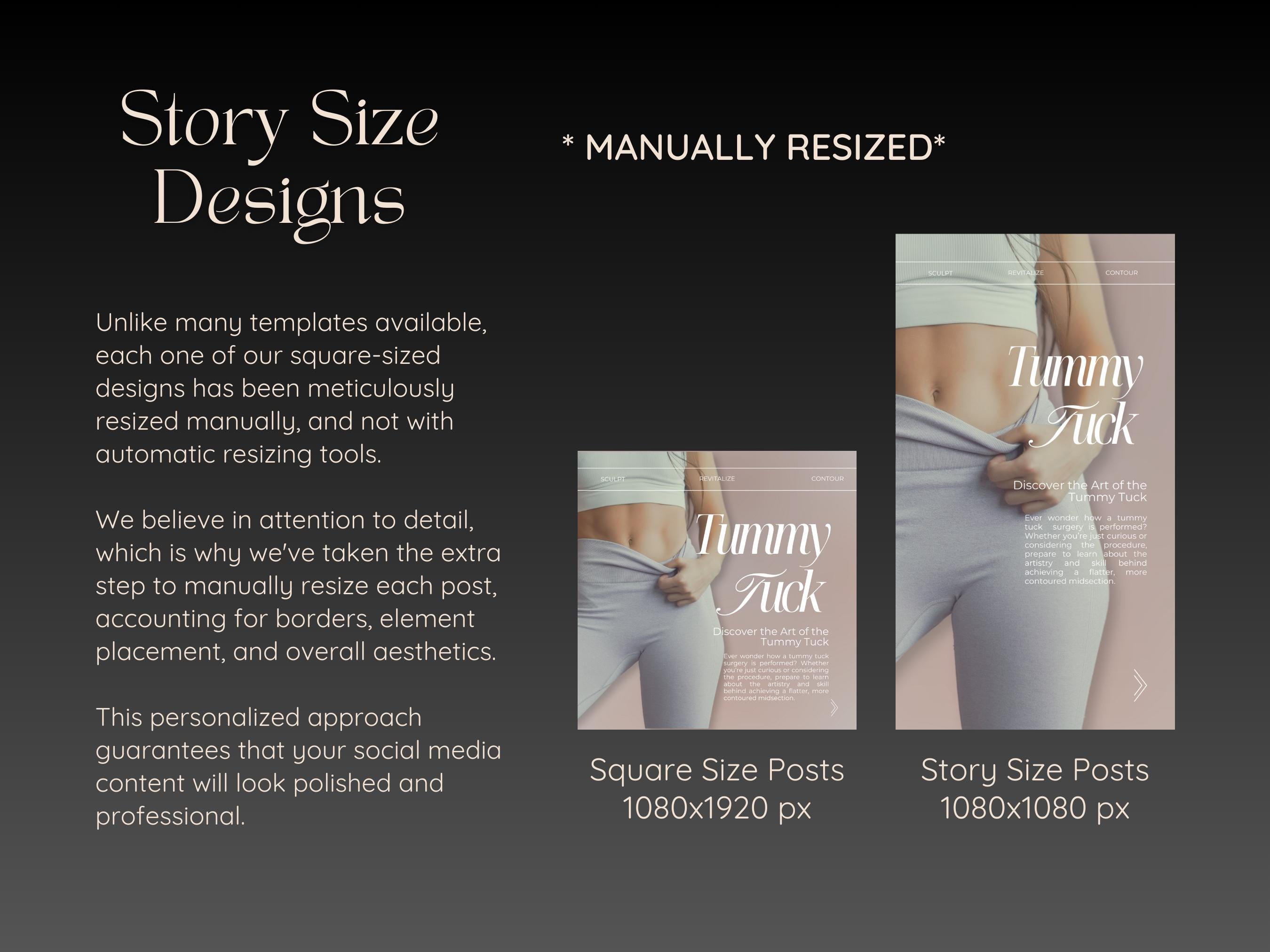 Tummy Tuck Instagram Templates Plastic Surgery Post Ideas Body ...