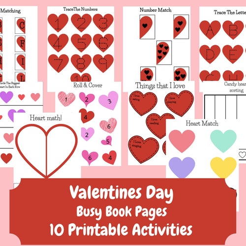 Valentines Day Busy Book Printable Toddler Learning Binder - Etsy