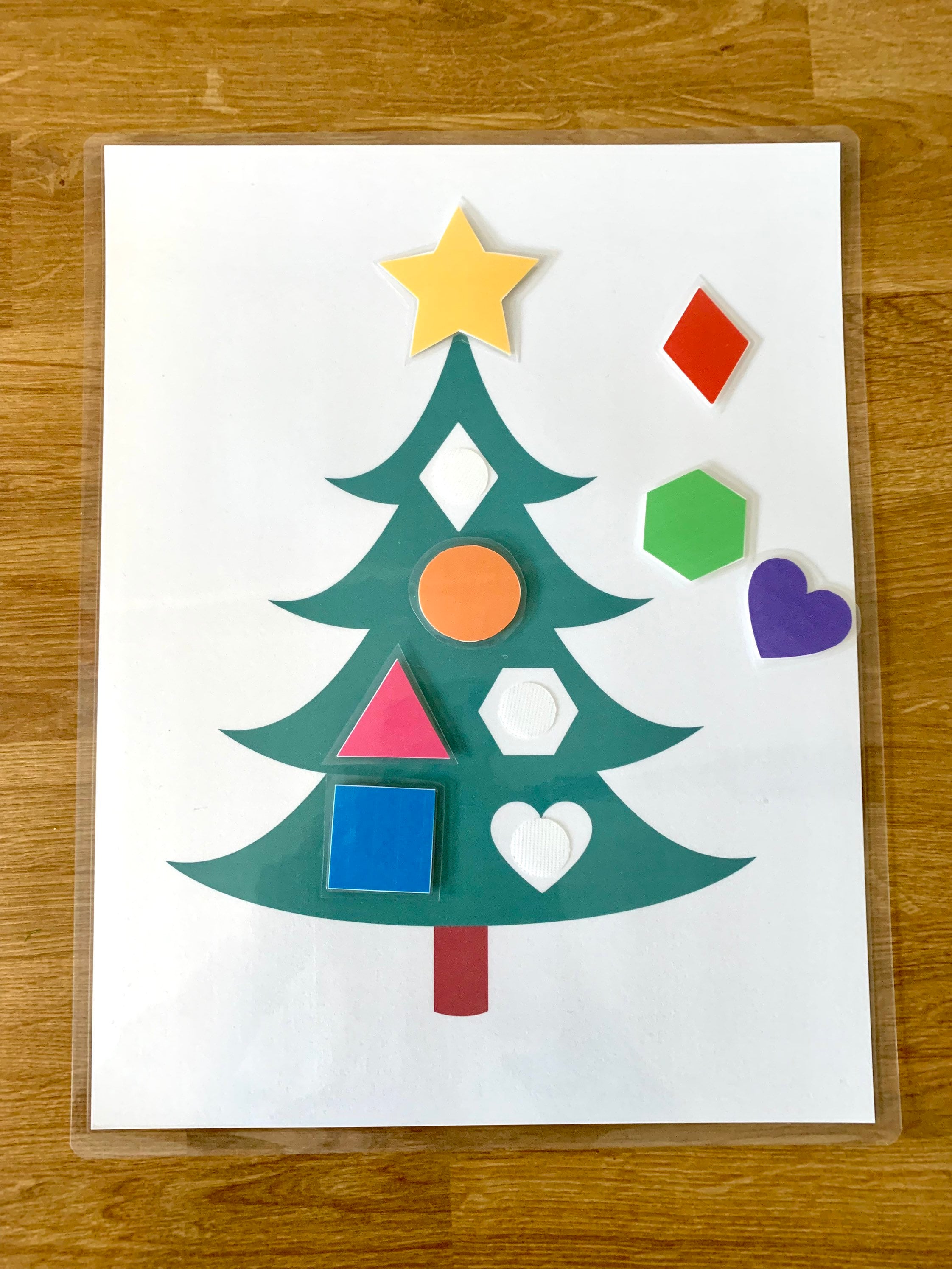 Christmas Tree Shape Match. Busy Book Printable Page. Early Learning ...