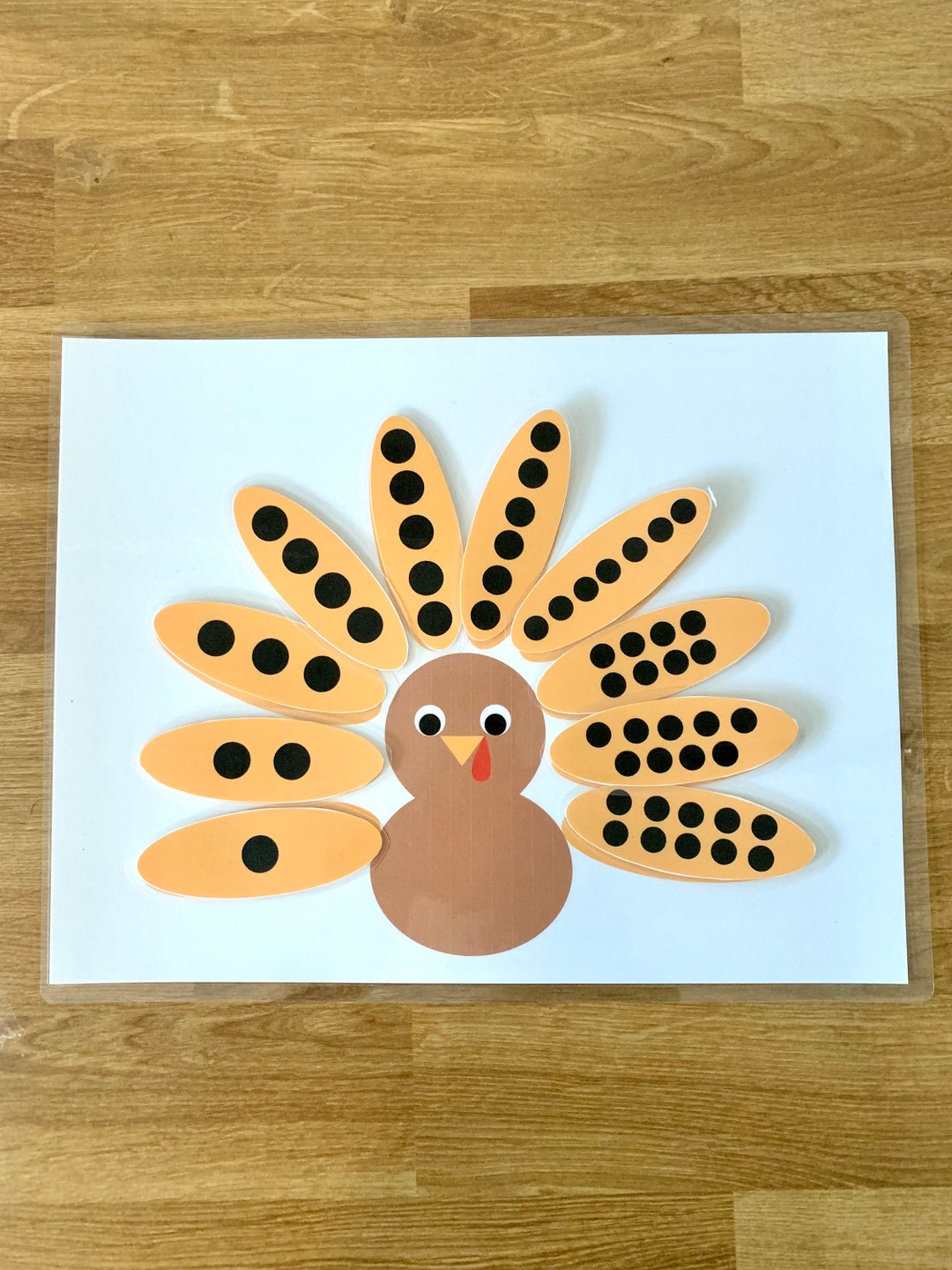 Turkey Number Matching Printable Busy Book Page for Toddler, Preschool ...