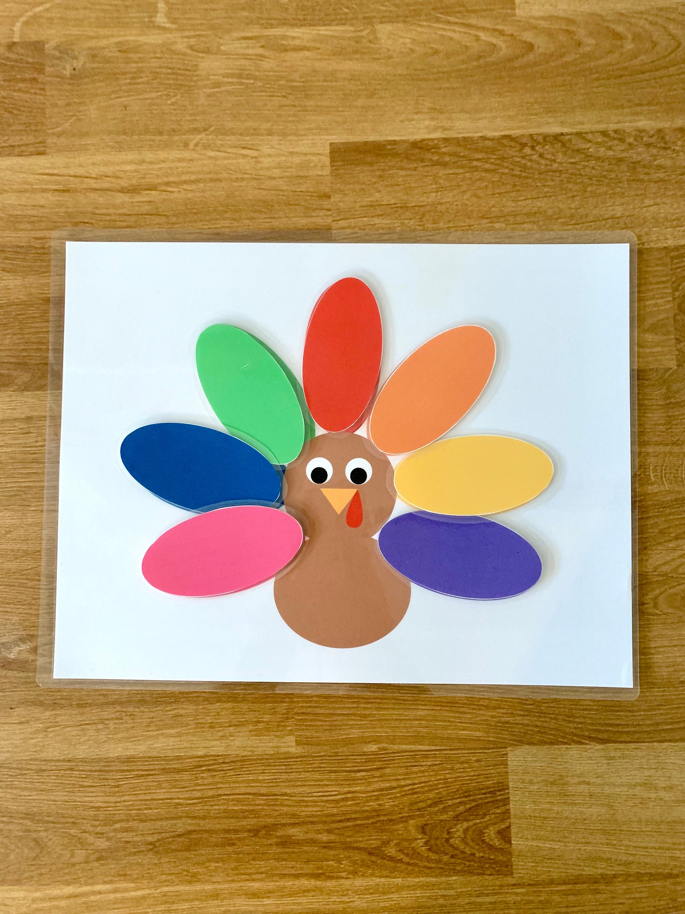 Turkey Feather Color Matching Printable Busy Book Page. Color Sorting ...