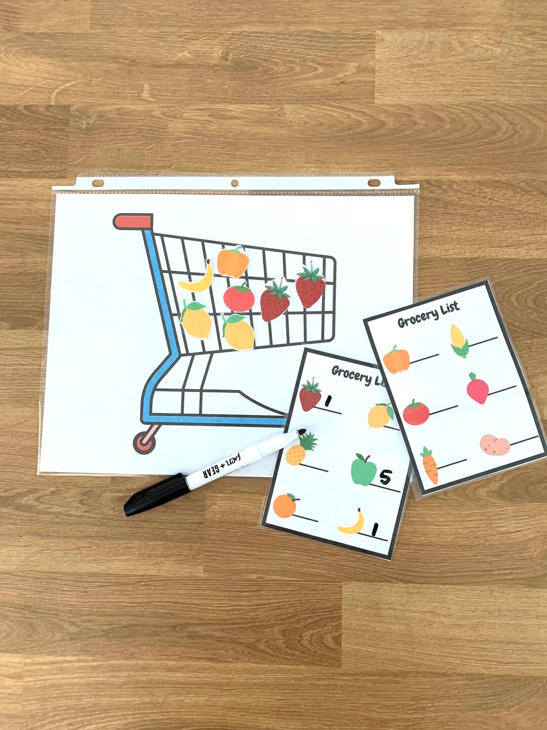 Grocery Shopping List Counting Busy Book Page for Preschool, Toddler ...