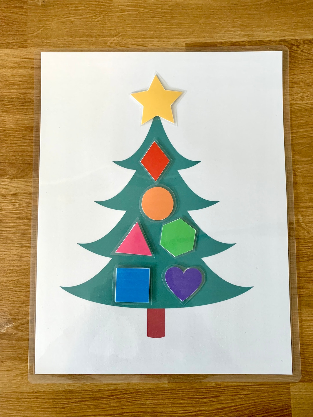 Christmas Tree Shape Match. Busy Book Printable Page. Early Learning ...