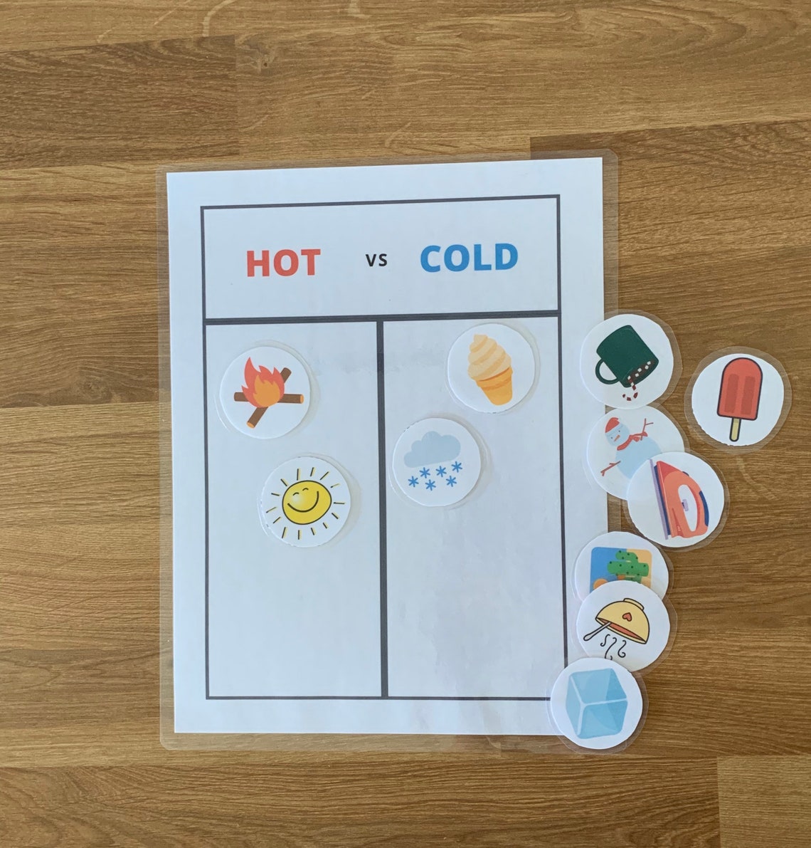 Hot Versus Cold Sorting Printable Busy Book Page for Toddlers ...