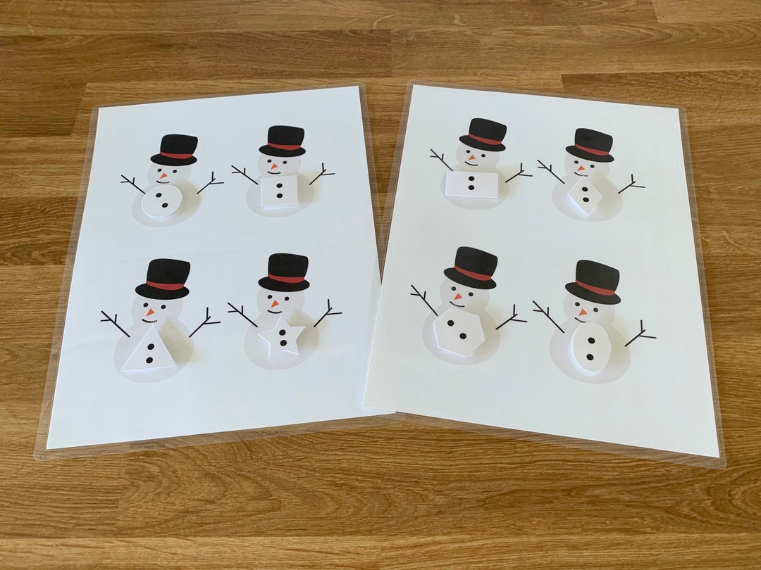 Snowman Shape Matching Printable Busy Book Page for Toddlers, Preschool ...