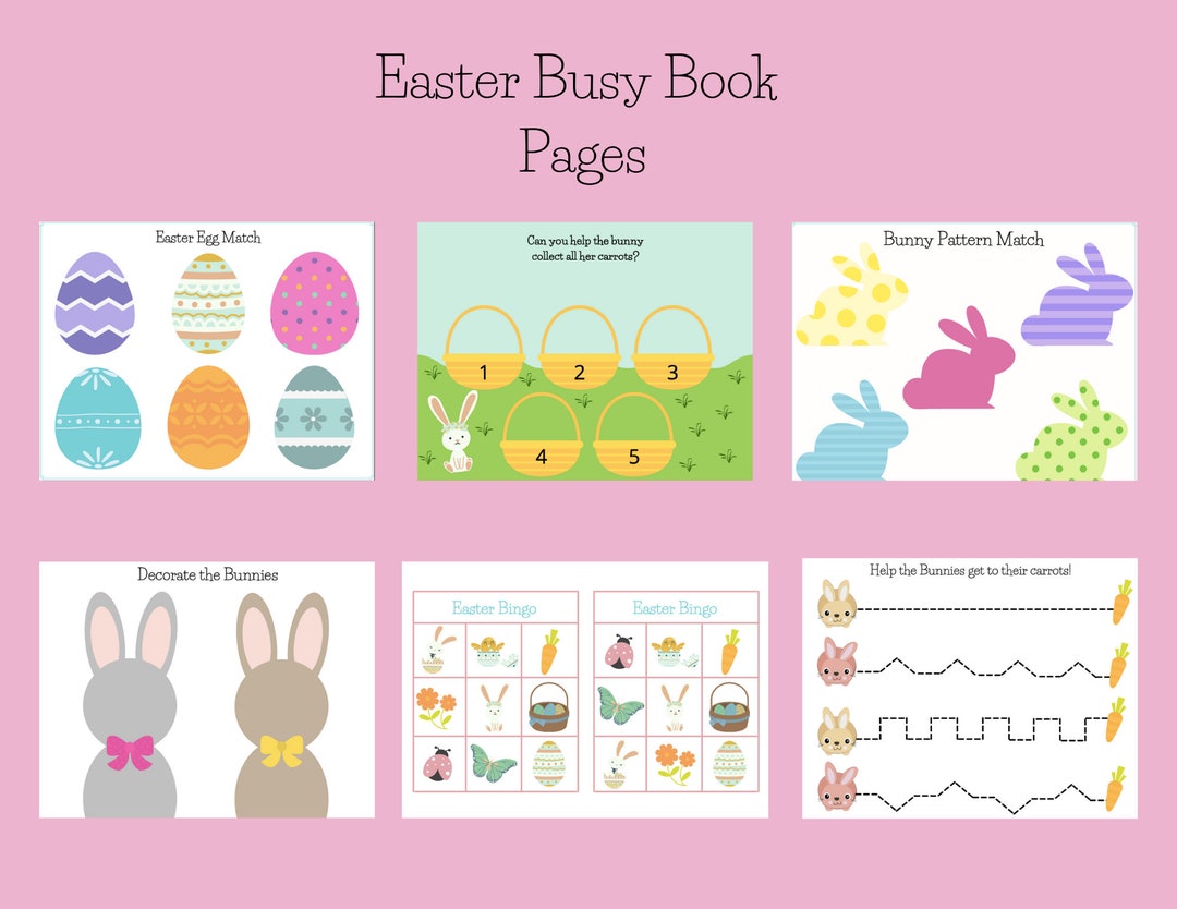 Printable Easter Busy Book Pages, Preschool, Toddler, Homeschool ...