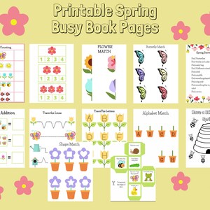 Printable Spring Busy Book Pages, Toddlers, Preschool, and Homeschool ...