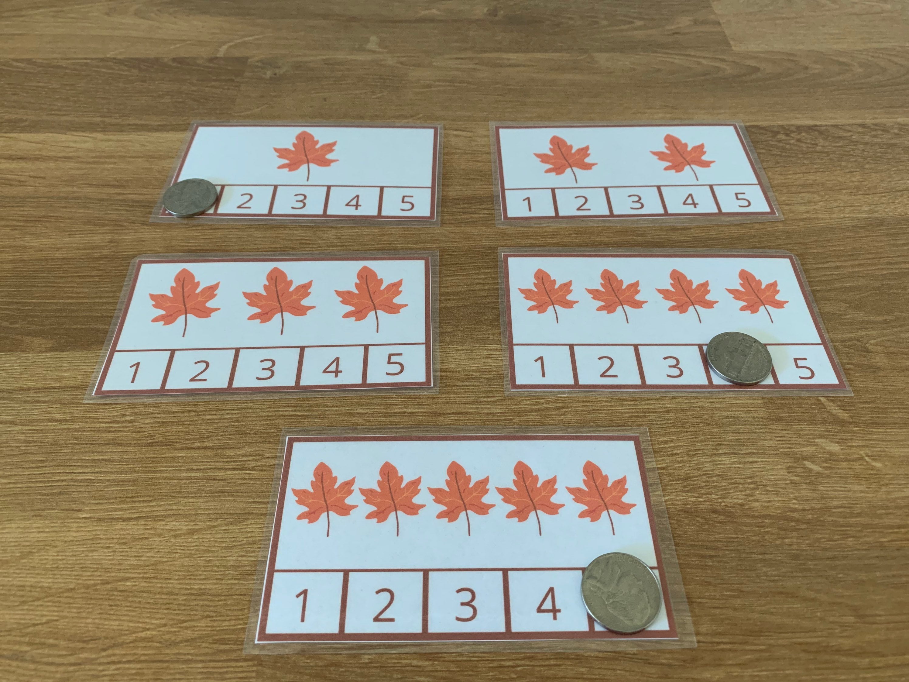 Tarjetas para contar hojas imprimibles para preescolar y escuela en ...