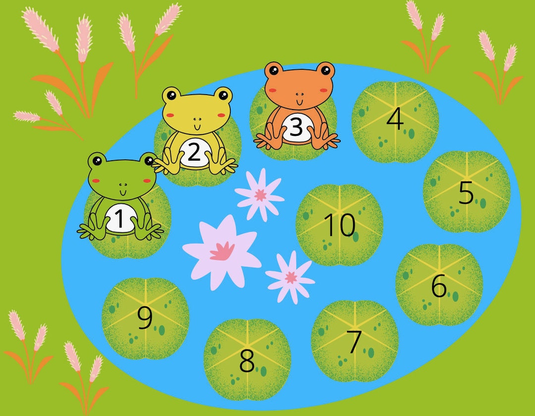 Frog Number Matching Printable Busy Book Page for Toddlers, Preschool ...