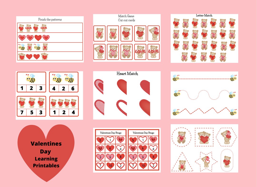 Valentines Day Learning Pack, Printable Busy Binder Worksheets ...