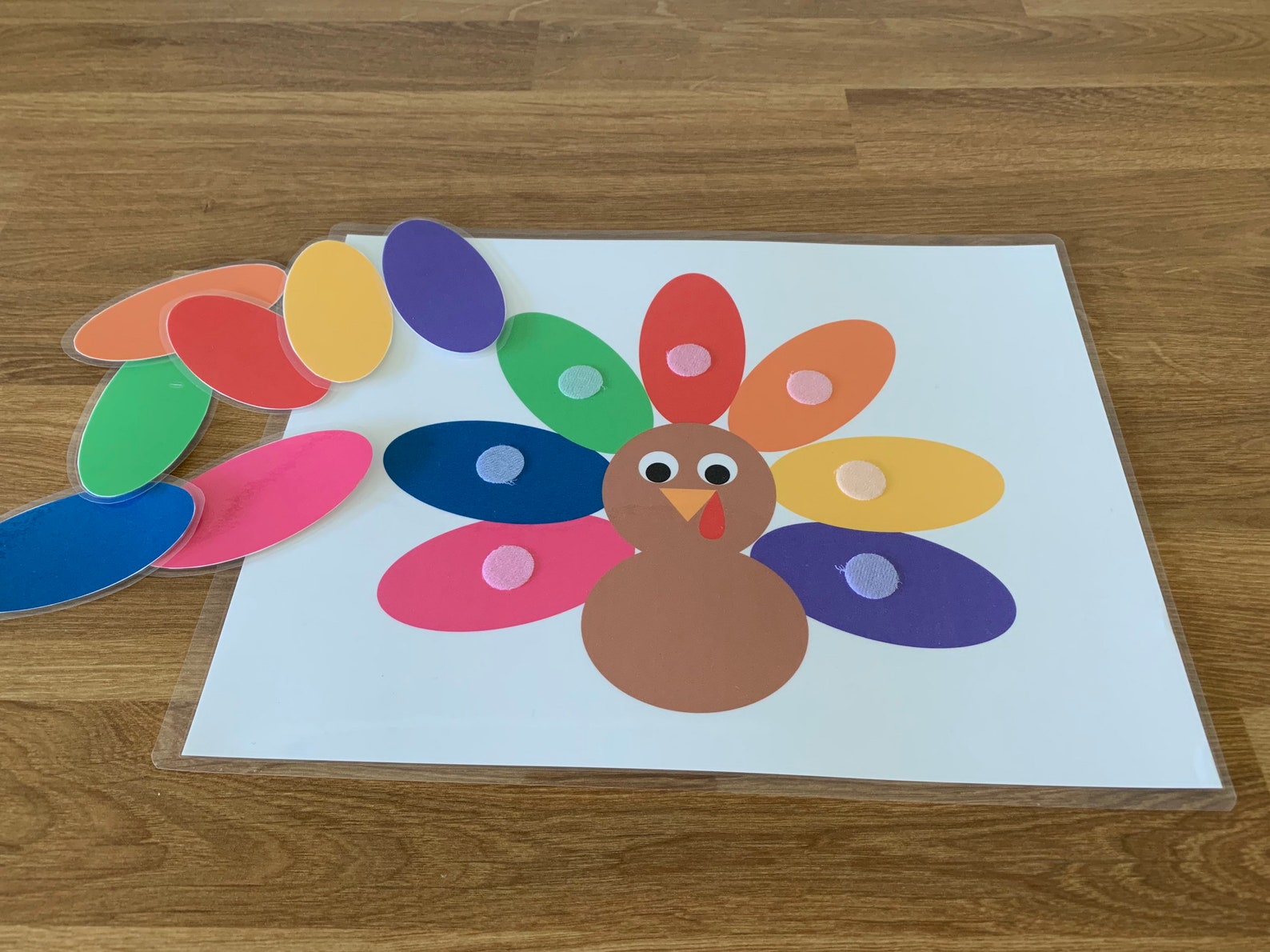 Turkey Feather Color Matching Printable Busy Book Page. Color | Etsy