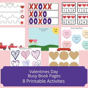 Printable Valentines Day Busy Book Pages for Toddler, Preschool, and ...