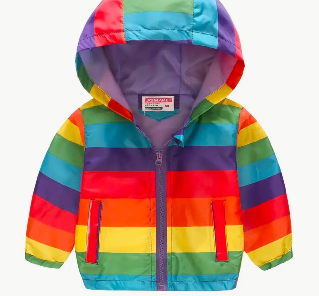 Rainbow Rain Jacket: Reflective Star Children's Raincoat (1-8 Yrs) - Etsy