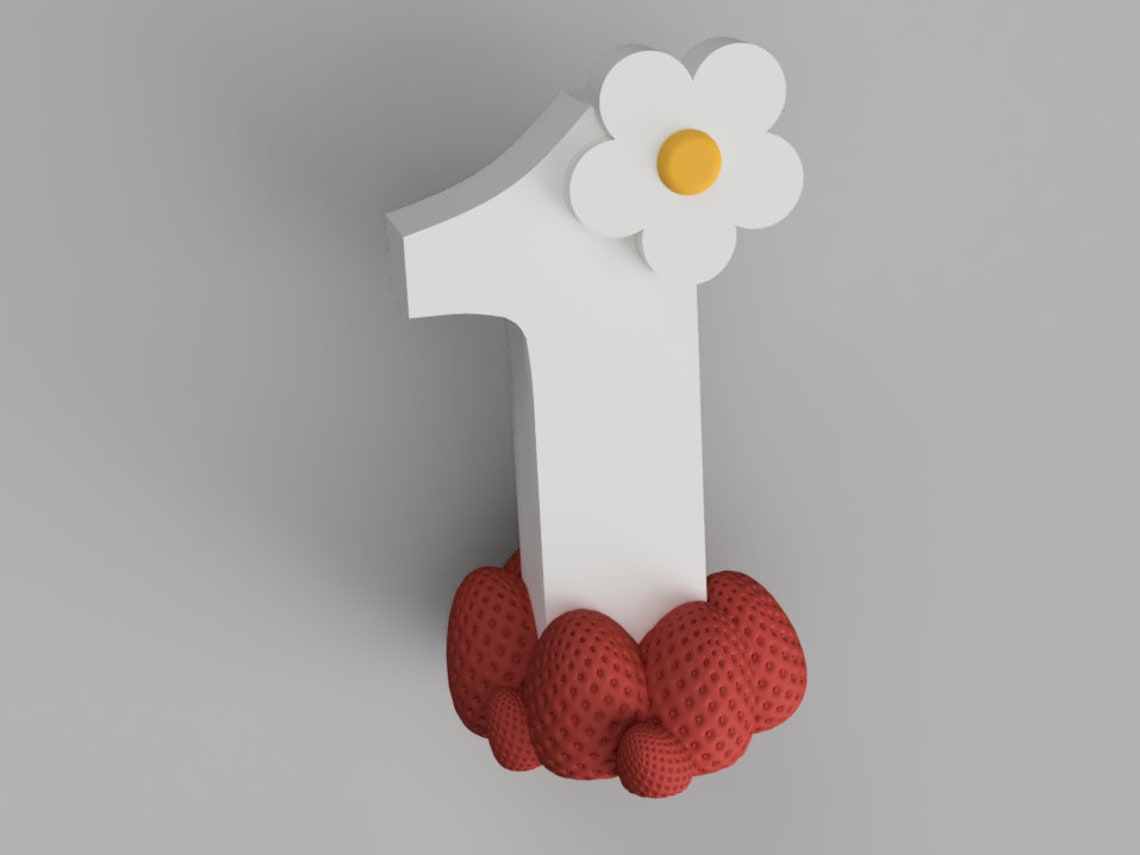 Cake Topper - Strawberries & Daisies - 3D Printed - Etsy