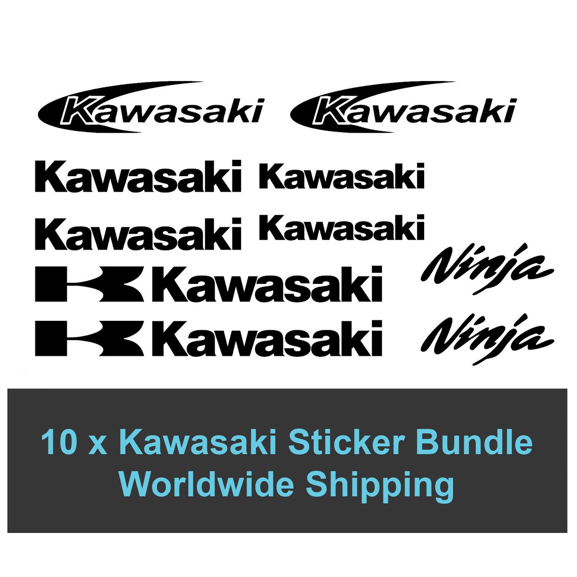 10 x Kawasaki Stickers Decals Bundle. Kawasaki Ninja. | Etsy