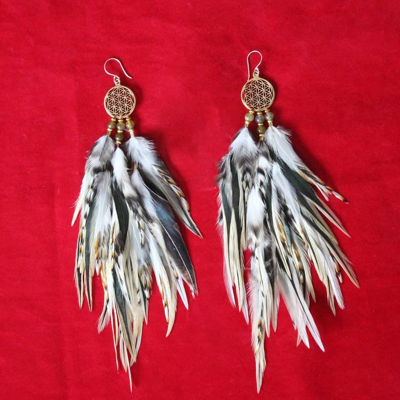 Real Feather Earring - Etsy