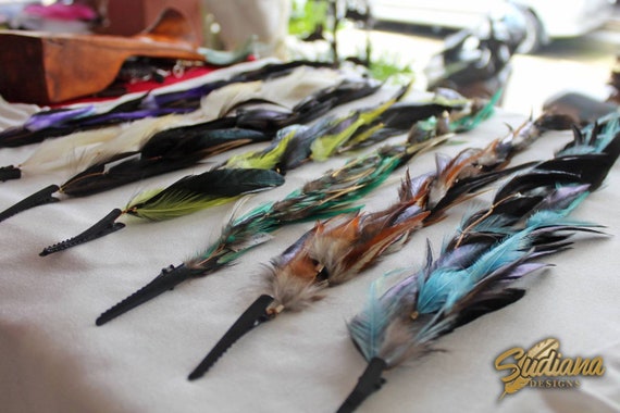 Feather Clip Long Feather Hair Clip Real Feather Natural | Etsy