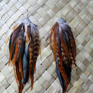 Feather Earring, Big Long Feather Earrings,natural Feather Earrings ...