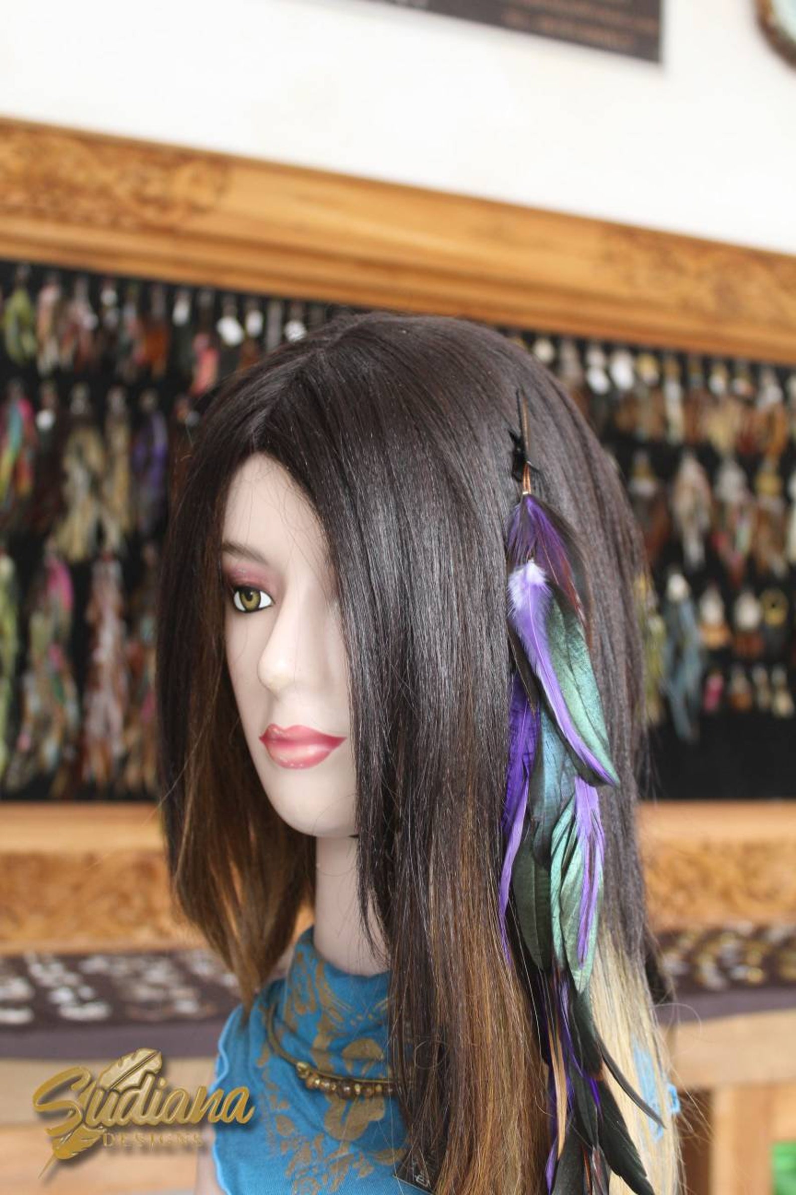 Feather Clip, Long Feather Hair Clip, Real Feather, Natural Feather ...