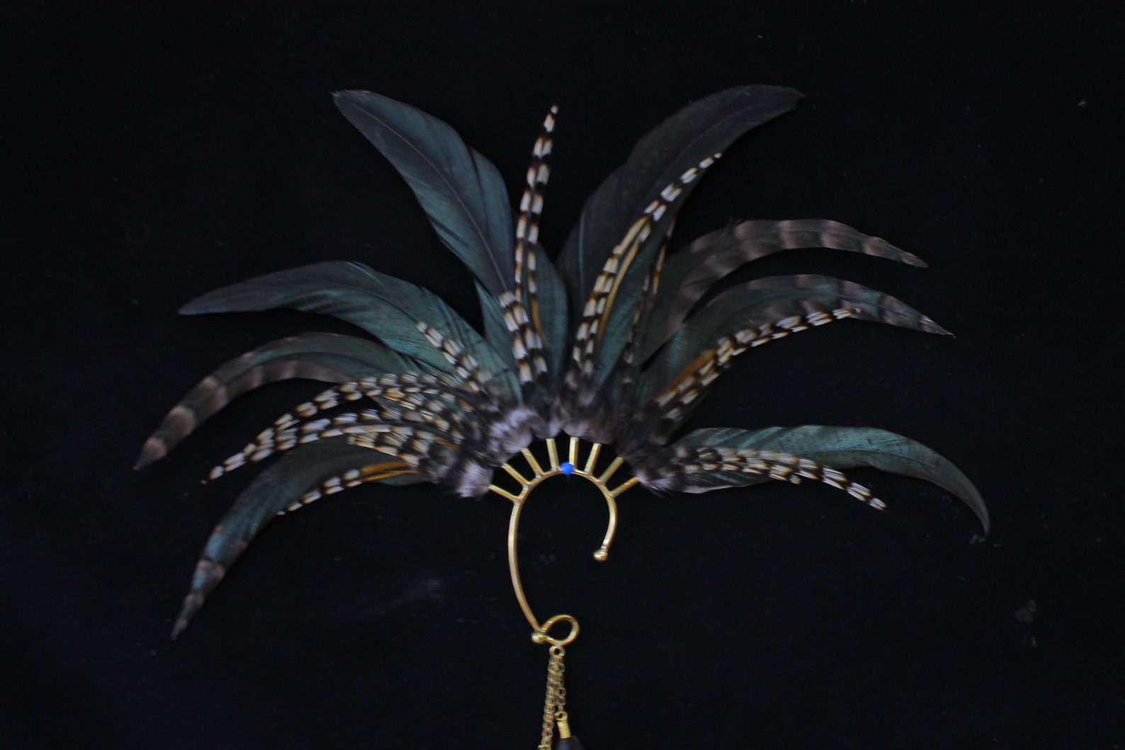Feather Ear Cuff Brass Ear Cuff Feather Ear Dangle Feather - Etsy