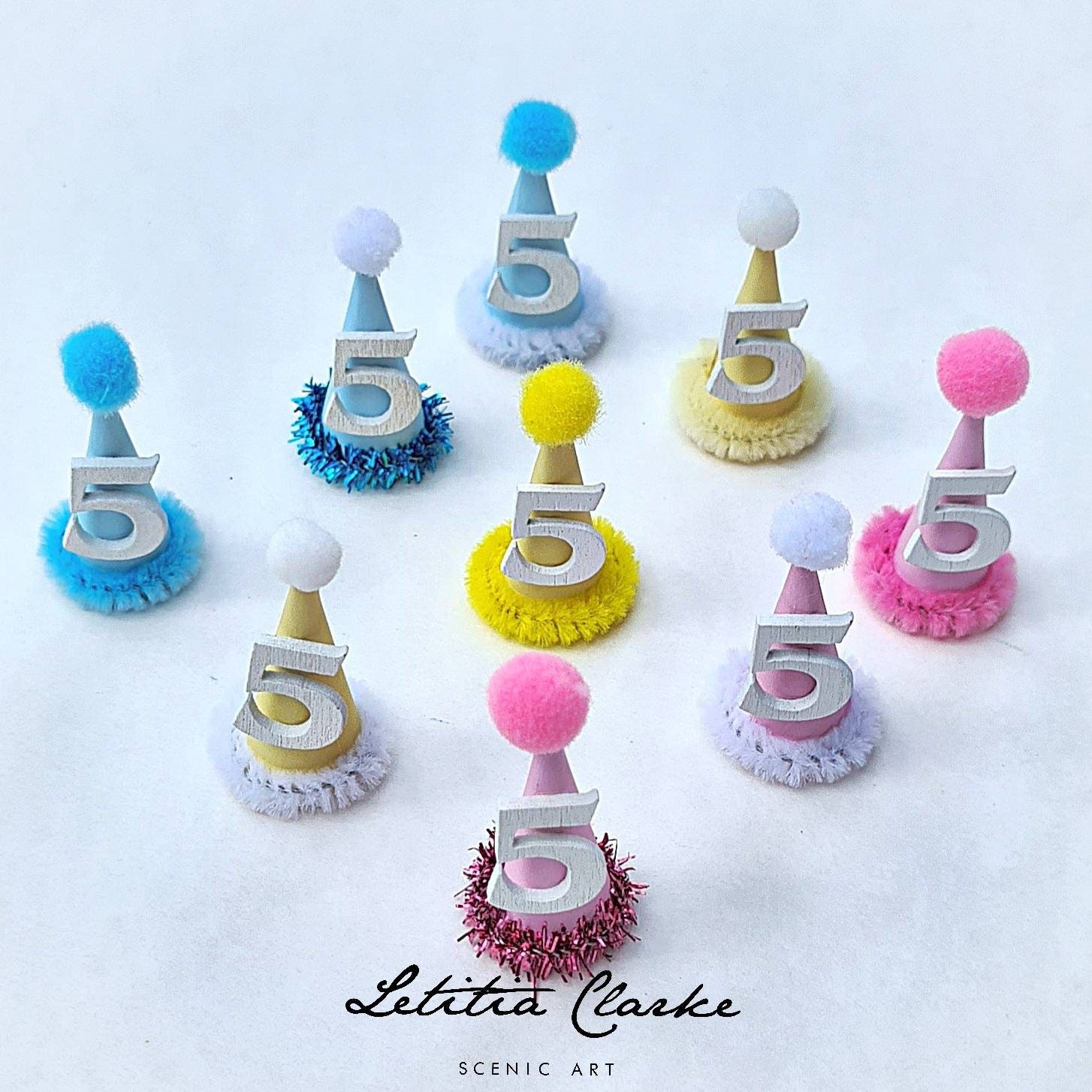 Tiny Numbered Party Hat Pastel Colour Mini Party Hat Party - Etsy