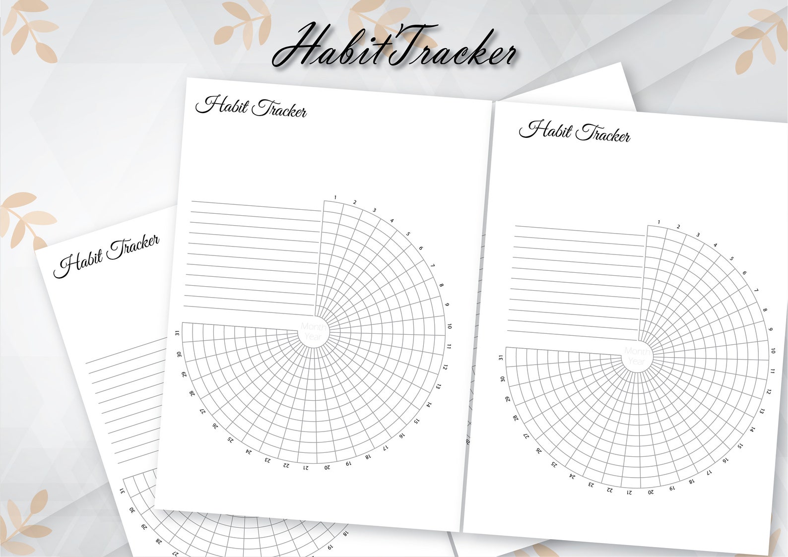 Habit tracker Circular habit tracker Spiral habit tracker | Etsy