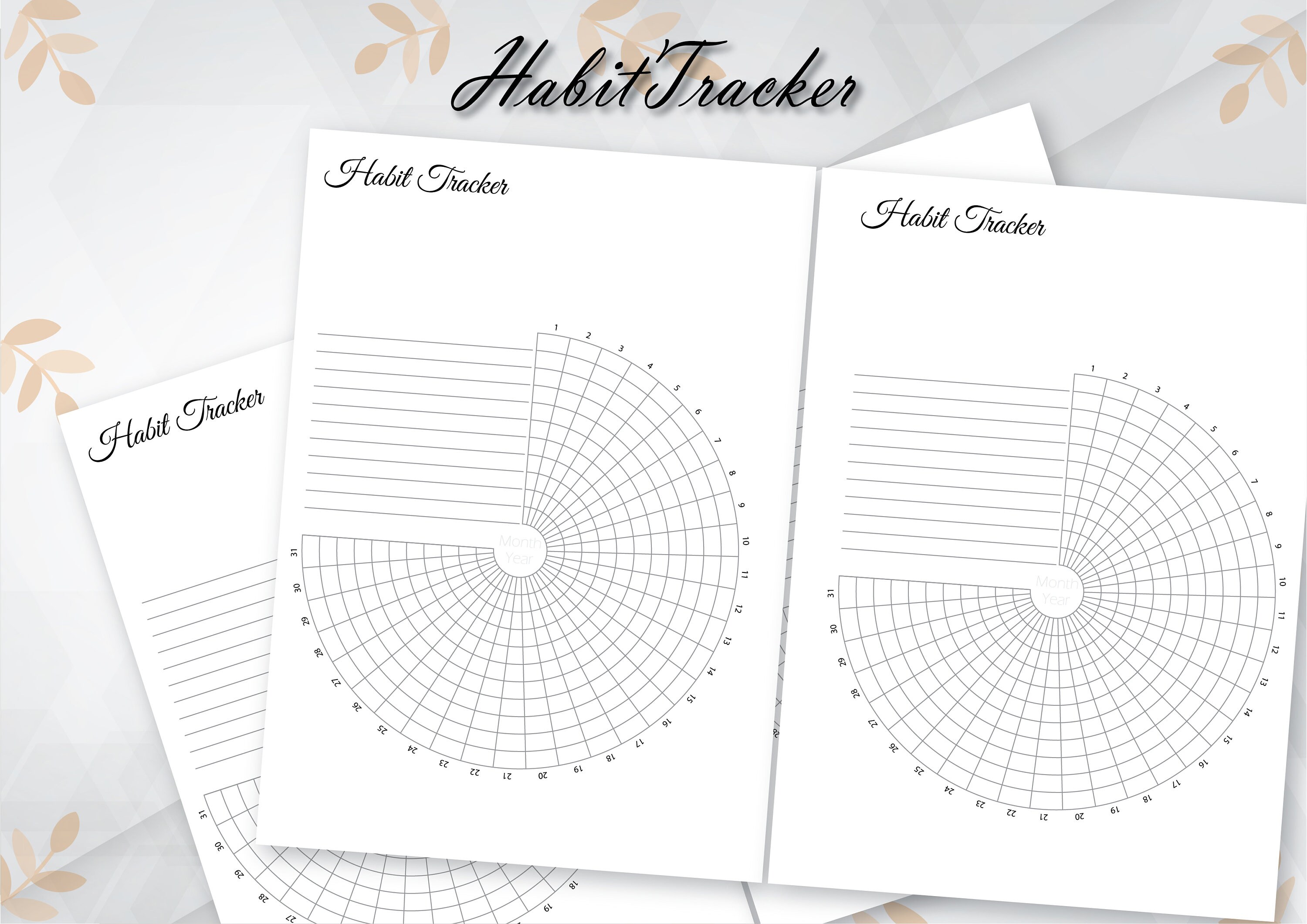 Habit tracker Circular habit tracker Spiral habit tracker | Etsy