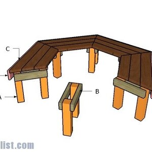 Hexagon Tree Bench Plans - Outdoor Digital Furniture DIY Plans - Etsy