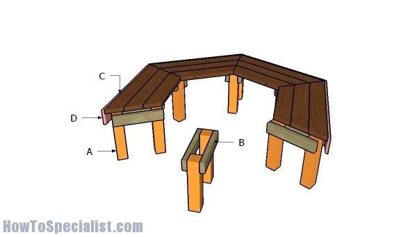 Hexagon Tree Bench Plans - Outdoor Digital Furniture DIY Plans - Etsy