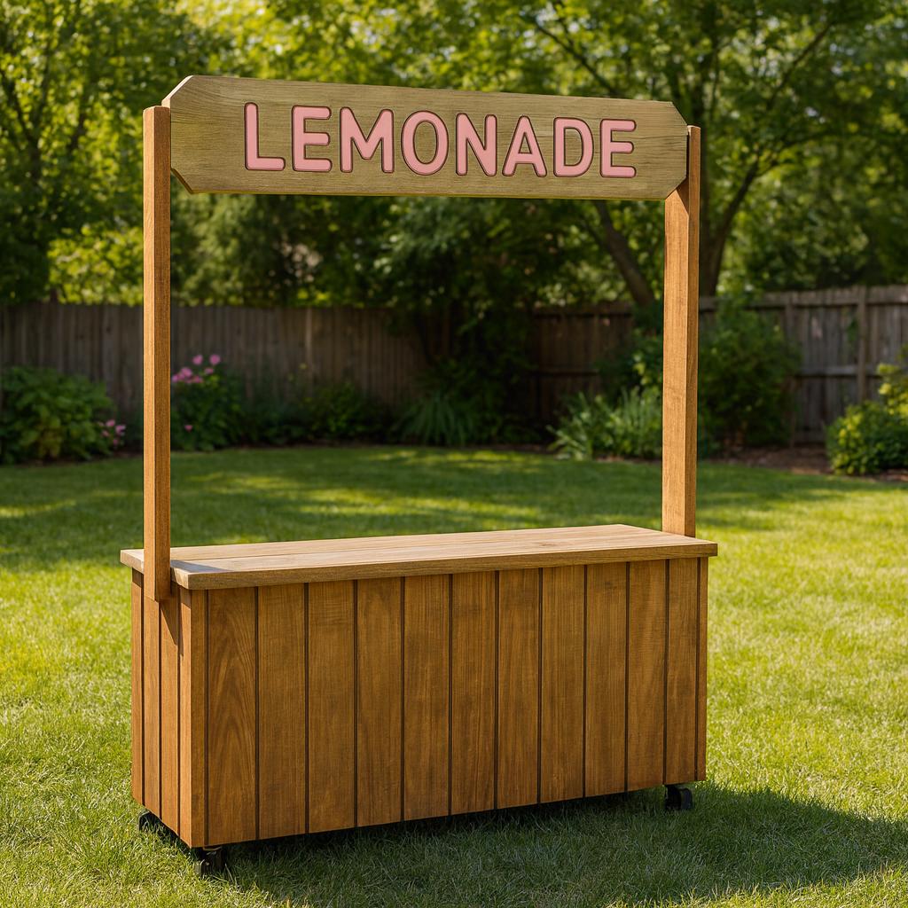 Kids Lemonade Stand Plans – DIY Mobile Wood Stand With Shelves (PDF ...