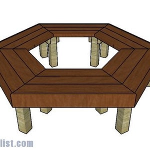 Hexagon Tree Bench Plans - Outdoor Digital Furniture DIY Plans - Etsy
