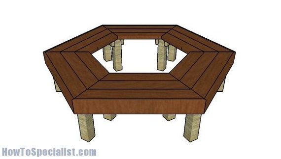 Hexagon Tree Bench Plans Outdoor Digital Furniture DIY Plans - Etsy Canada