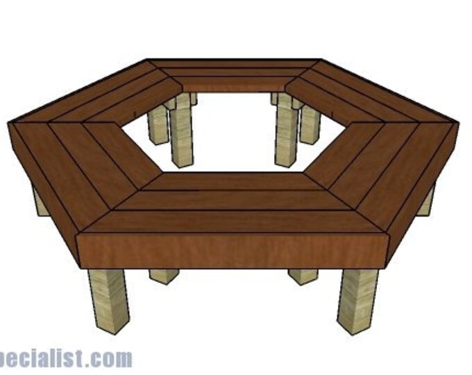Hexagon Tree Bench Plans - Outdoor Digital Furniture DIY Plans - Etsy